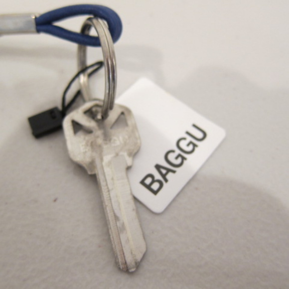 BAGGU | Accessories | Baggu Leather Loop Long Keychain Key Ring Blue ...